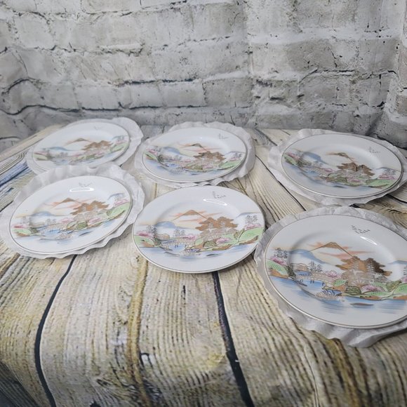 Kutani | Dining | 6 Kutani China Hand Painted Made In Japan Waterwheel ...